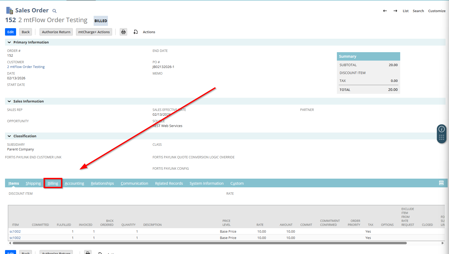 Locating mtCharge+ transaction history in NetSuite – MarketTime Support ...